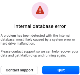 Fixing the "Internal Database Error" in Mailbird for Mac – Mailbird for Mac (macOS)