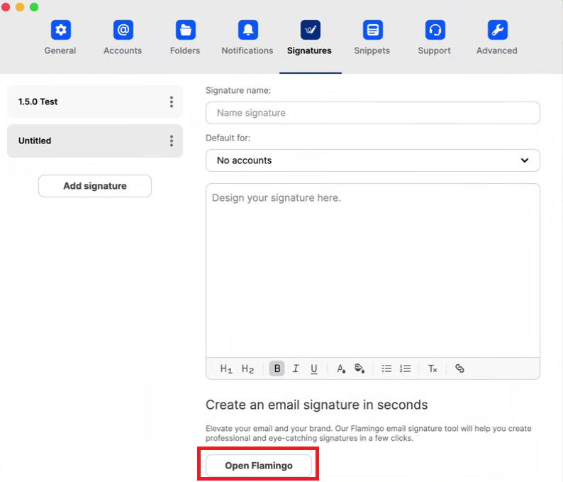 How to Create a Signature Using Flamingo in Mailbird for Mac – Mailbird for Mac (macOS)